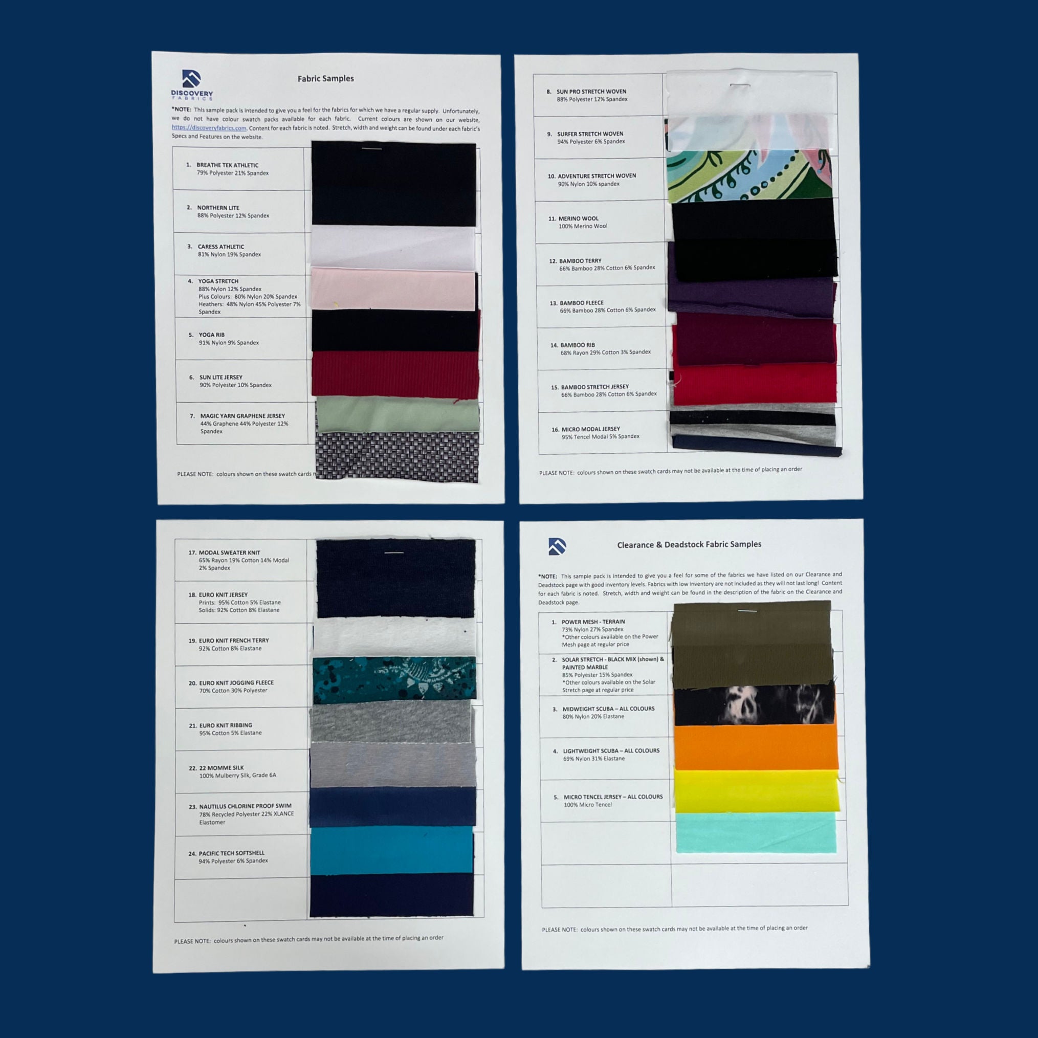 Fabric Swatches – Discovery Fabrics